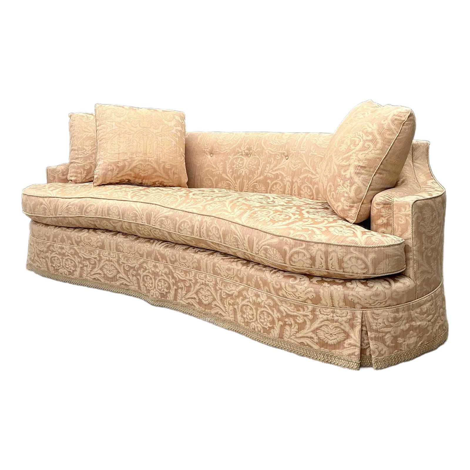 Vintage Ferguson Copeland Damask Sofa | Chairish