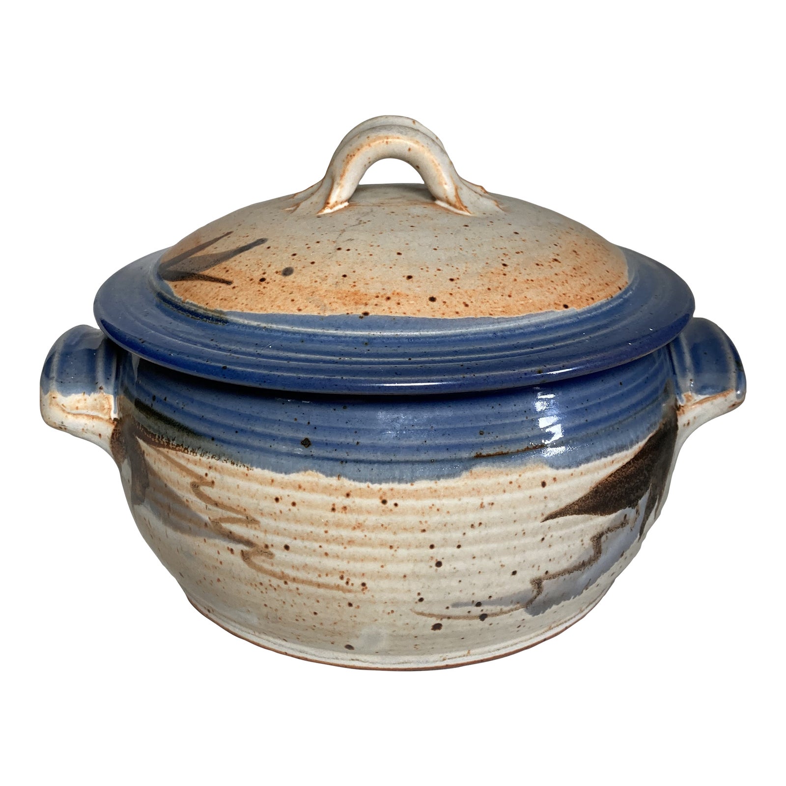 1990s Marked Stoneware Pottery Decorative Covered Casserole Bowl Dish ...