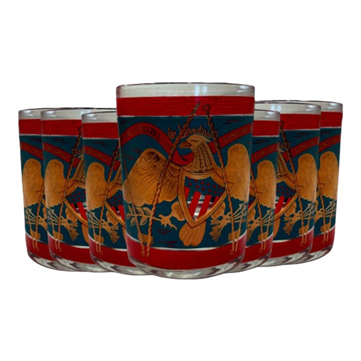 Vintage Cera E Pluribus Unum Patriotic Old Fashioned Glasses – Set of 8 ...