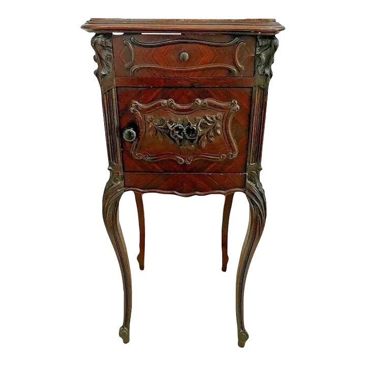 19th Century Antique French Humidor Table Marble Top and Interior ...