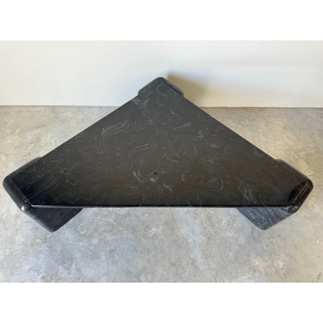 Postmodern Faux - Marble Triangular Coffee Table | Chairish