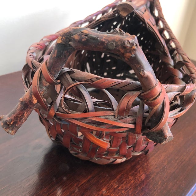 Vintage Mid-20th Century Japanese Ikebana Boat Basket | Chairish