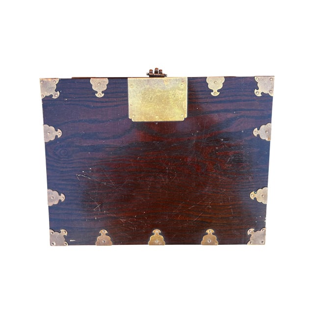 Late 20th Century Korean Asian Campaign Chest Box on Stand 2 Pieces ...