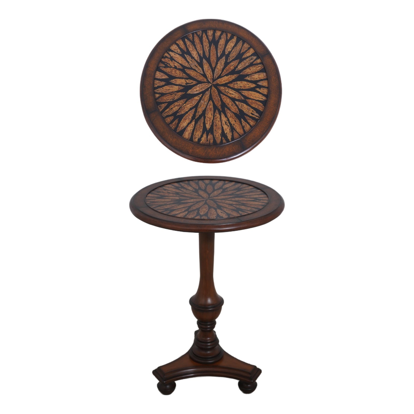 Round Modern Regency Style Pedestal Occasional Table | Chairish
