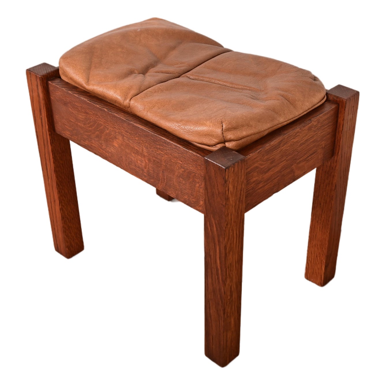 Stickley Antique Mission Oak Arts & Crafts Upholstered Footstool or ...