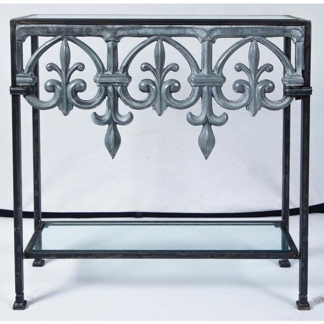 Antique Architectural Zinc and Iron Custom Console Table | Chairish