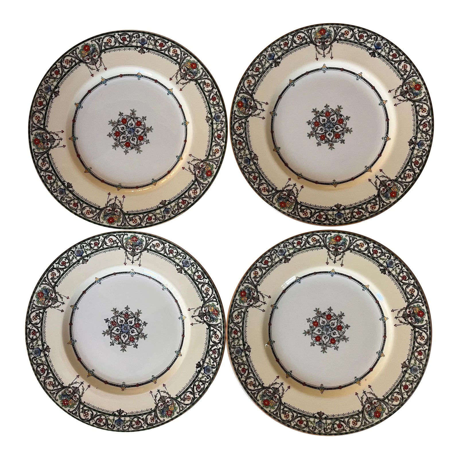 Set of 4 Vintage Royal Worcester 'Chantilly' Pattern Dinner Plates ...