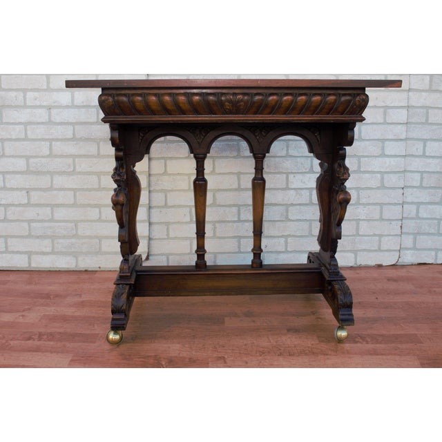 Antique Italian Renaissance Revival Figural Console Table | Chairish