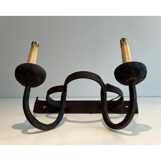 Wrought Iron Clover Type Wall Lamps. French Work. Circa 1950 - Set of 4 ...