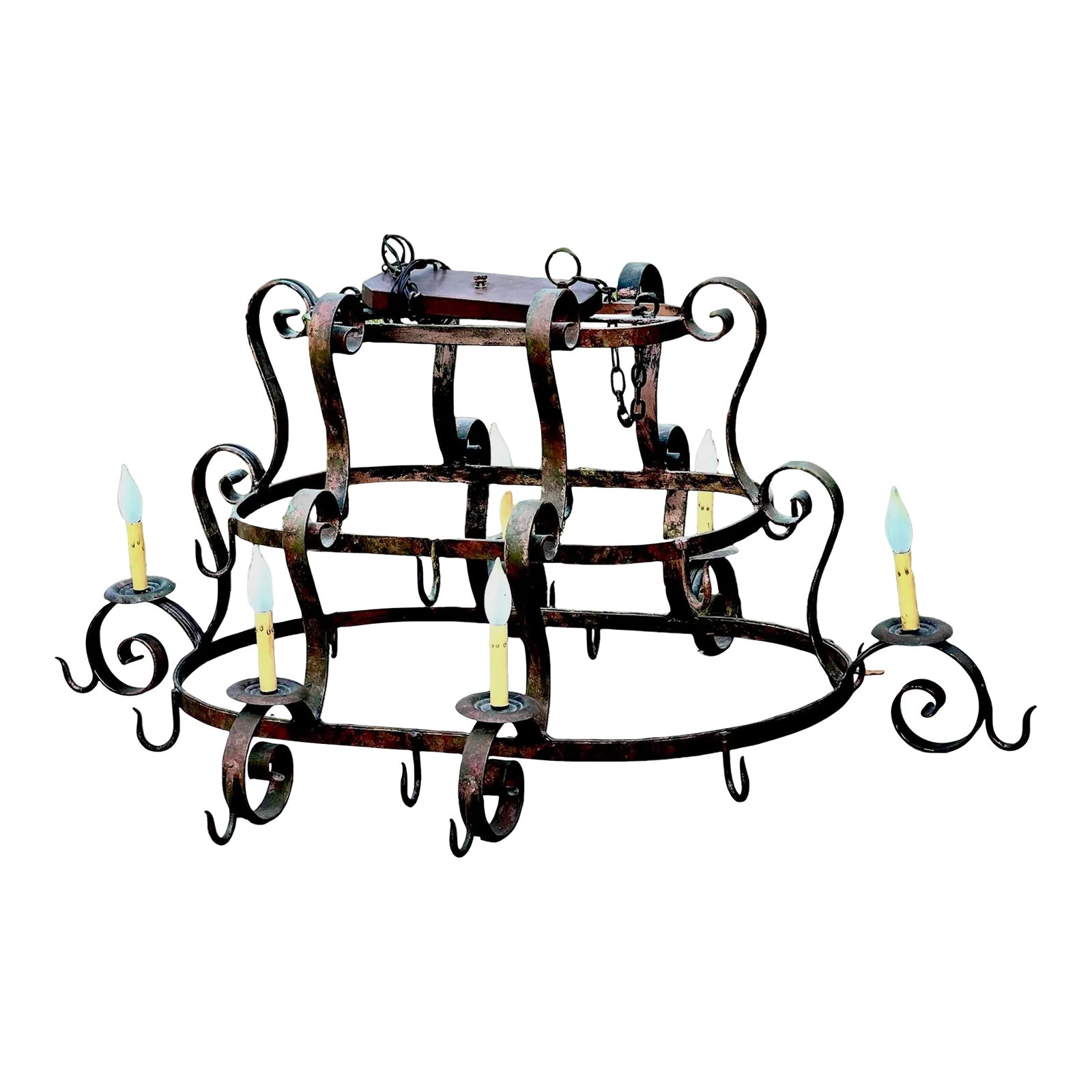 1990s Adele Kerr Chandelier Custom-Made 6 Bulb Light Fixture | Chairish