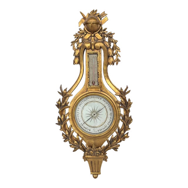 French Neo-Classical Style Louis XVI Style Carved Giltwood Barometer ...