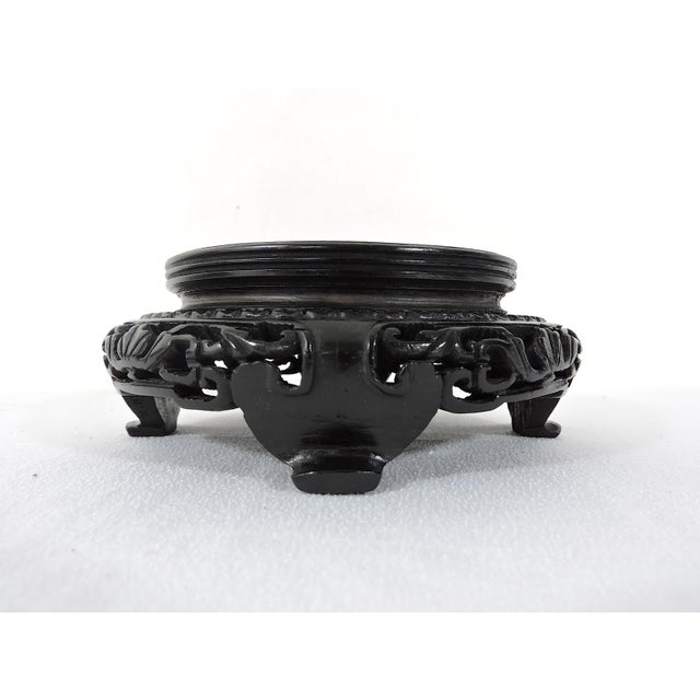 Round Chinese Hand Carved Rosewood Tiered Display Stand 5.5"/3.25 ...