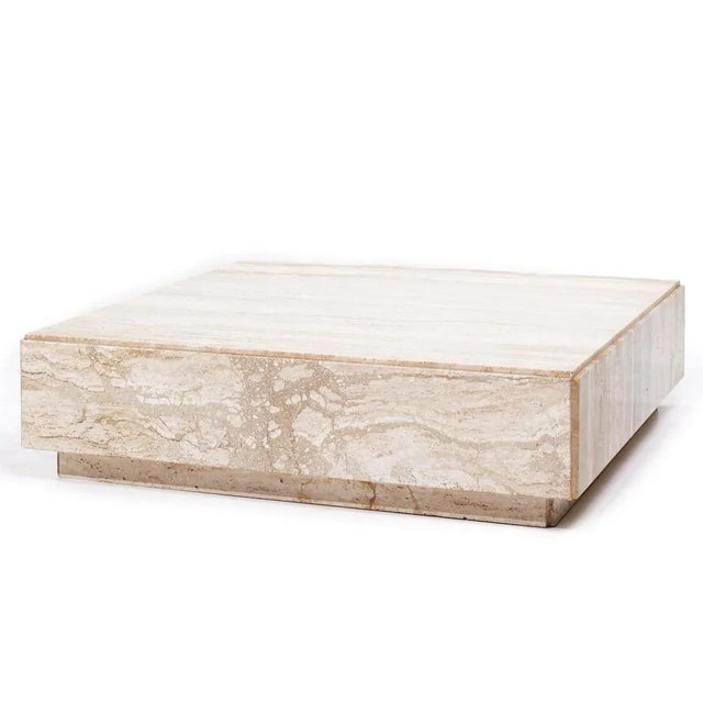 Mid Century Italian Marble Plinth Coffee Table | Chairish