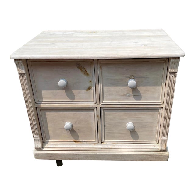 White Washed Pine File Cabinet | Chairish