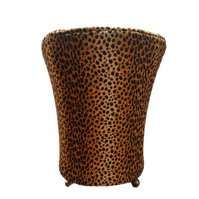 1980s Vintage Leopard Print Accent Dining Chairs on Casters - Set of 4 ...