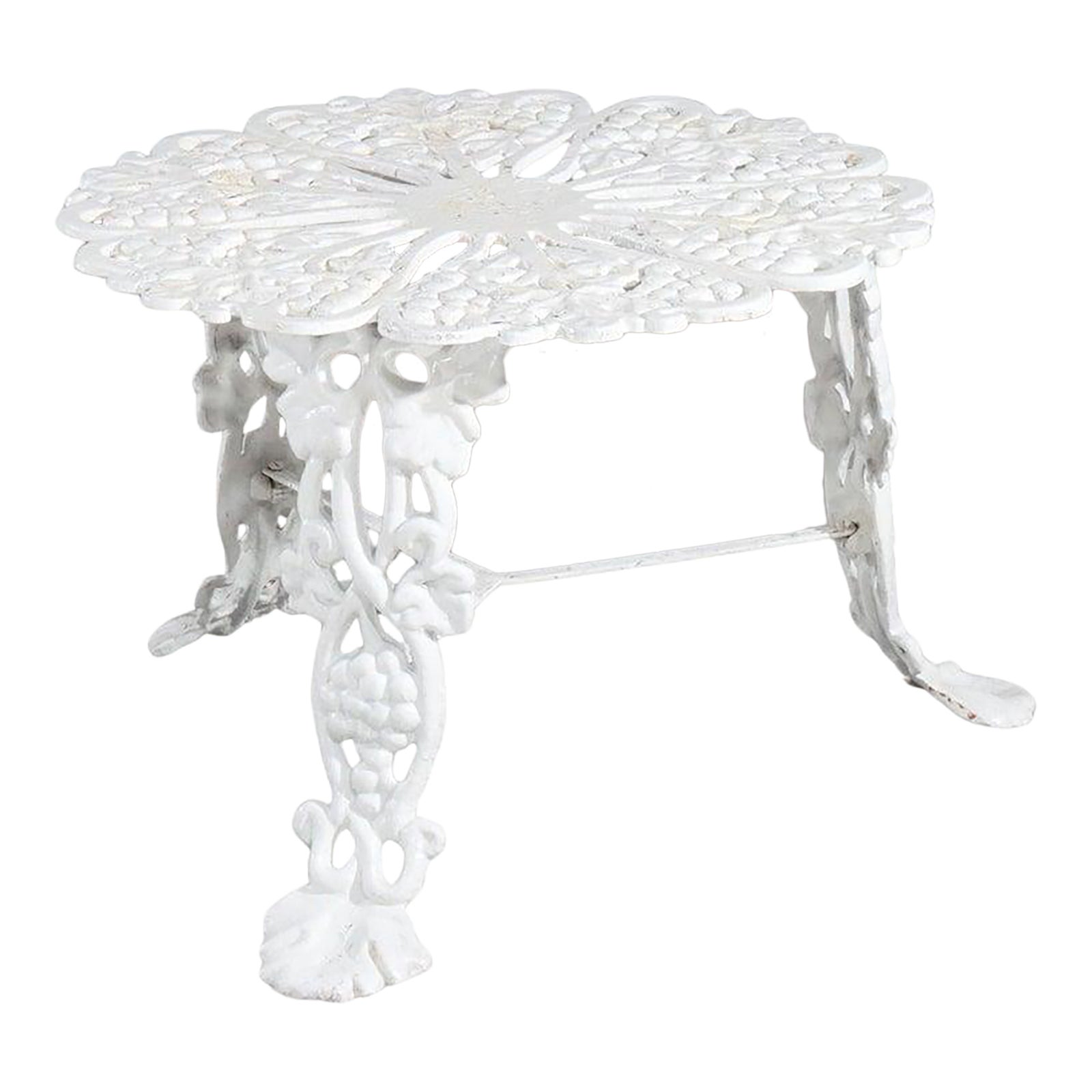 Antique White Painted Grape & Leaf Wrought Iron Garden Side Table C1890 ...