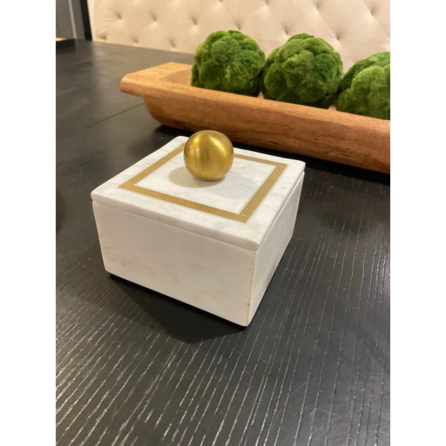 Transitional Modern Marble Trinket Box | Chairish