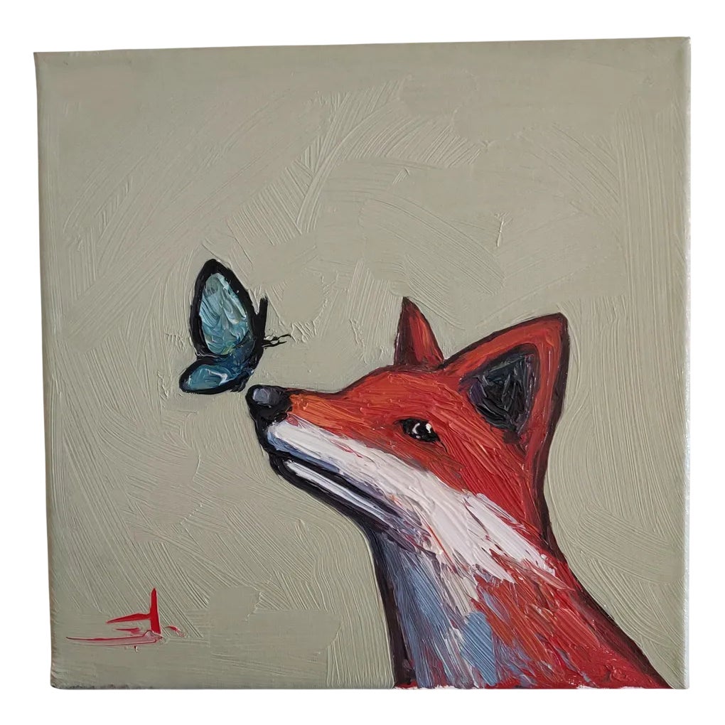 Vivek Mandalia, Red Fox, Oil on Canvas | Chairish
