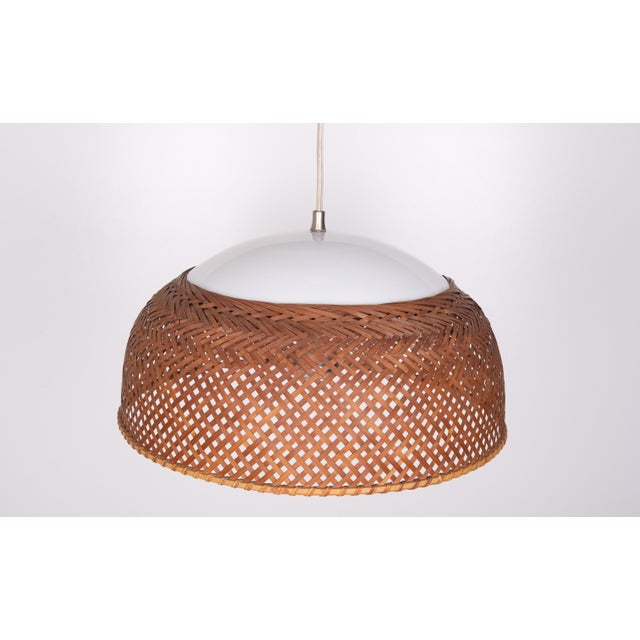 Wicker and Acrylic Glass Pendant Lamp, Japan, 1970s | Chairish