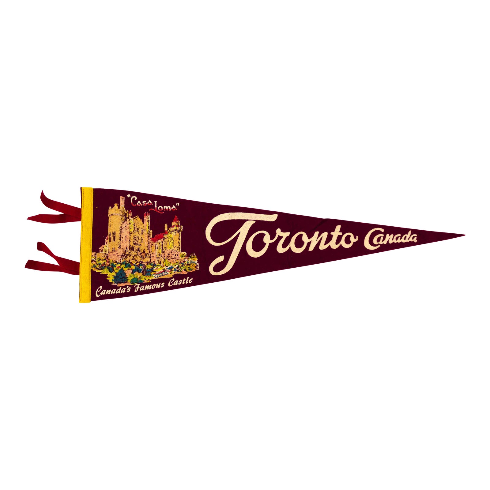 Mid Century Toronto Pennant Flag | Chairish