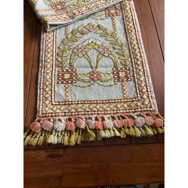 Antique Woolwork Table Runner | Chairish