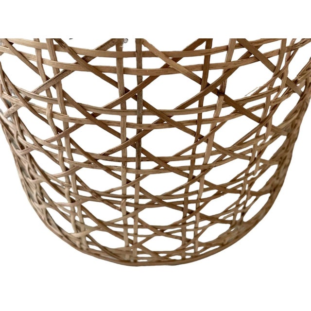 Wicker Glass Hurricane | Chairish