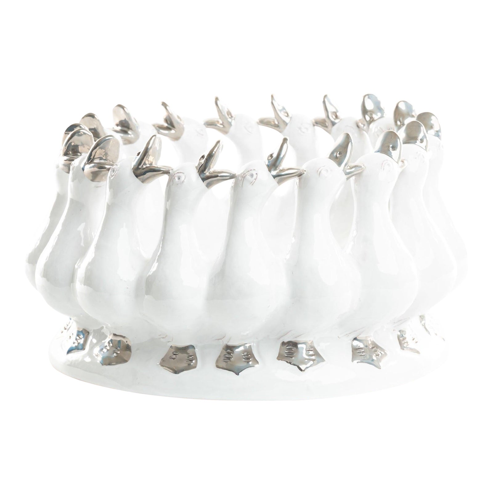 ND Dolfi Merry Ducks Medium White & Silver | Chairish