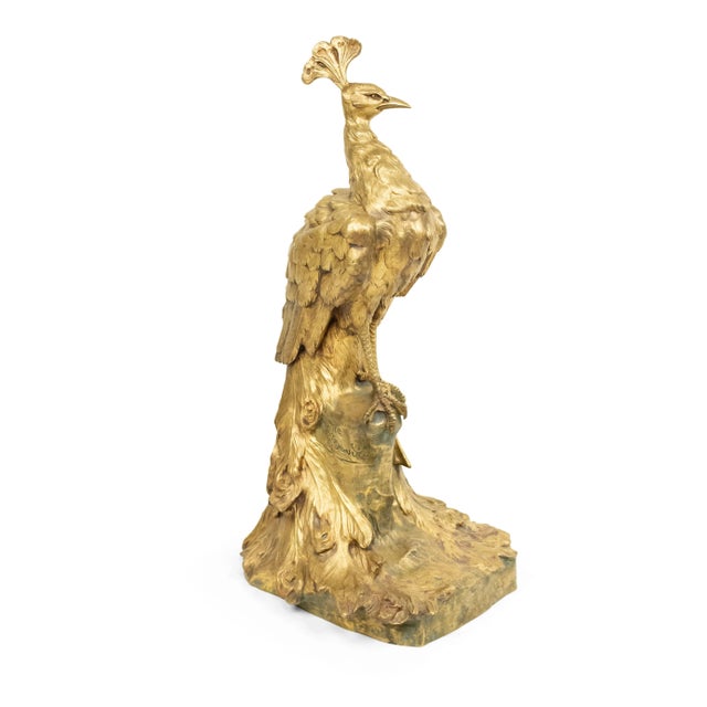 Victorian Bronze Dore Peacock Figure | Chairish
