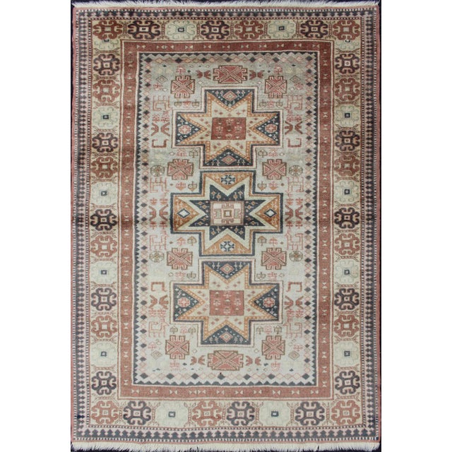 Vintage Turkish Medallion Rug With Tribal Medallion Design | Chairish