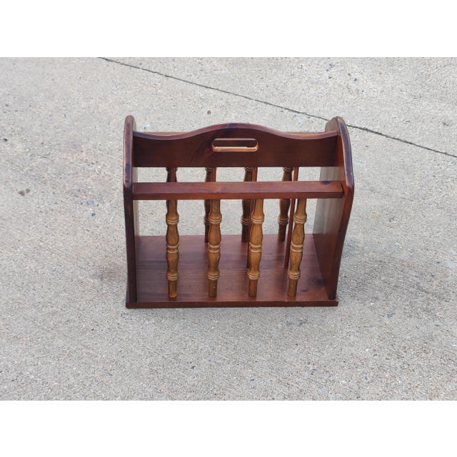 Mid 20th Century Vintage Wooden Magazine Rack, Newspaper Holder | Chairish
