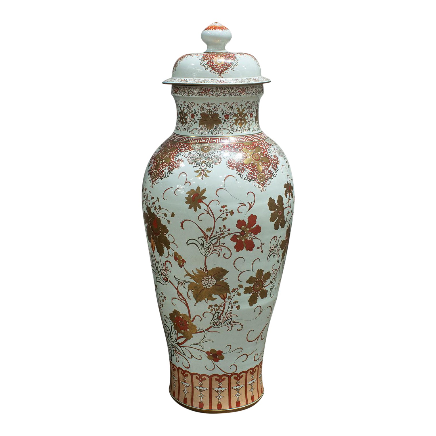 1970s Asian Temple Size Floor Urn With Lid | Chairish