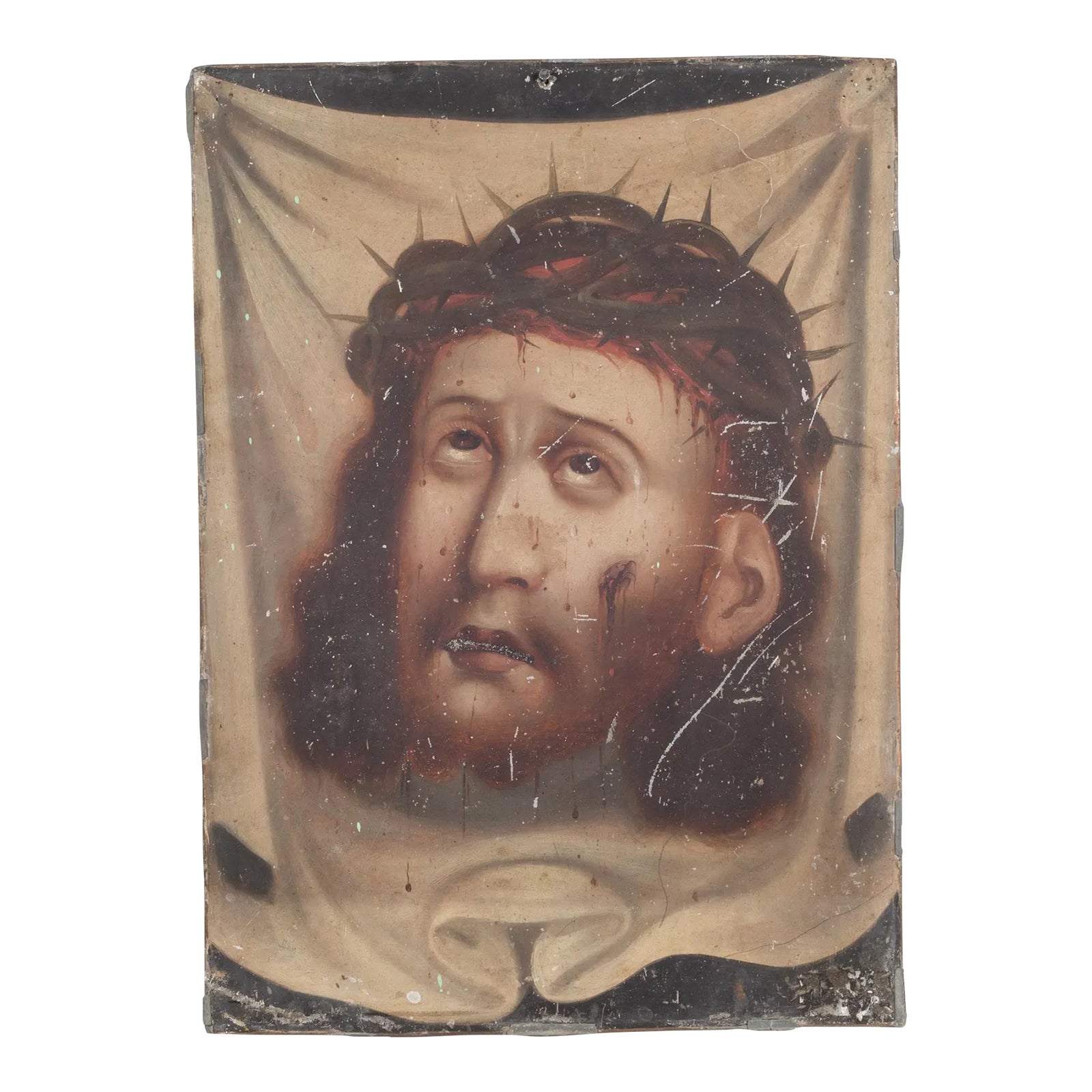 19th C. Mexican Retablo "Veronica's Veil" C.1880 | Chairish