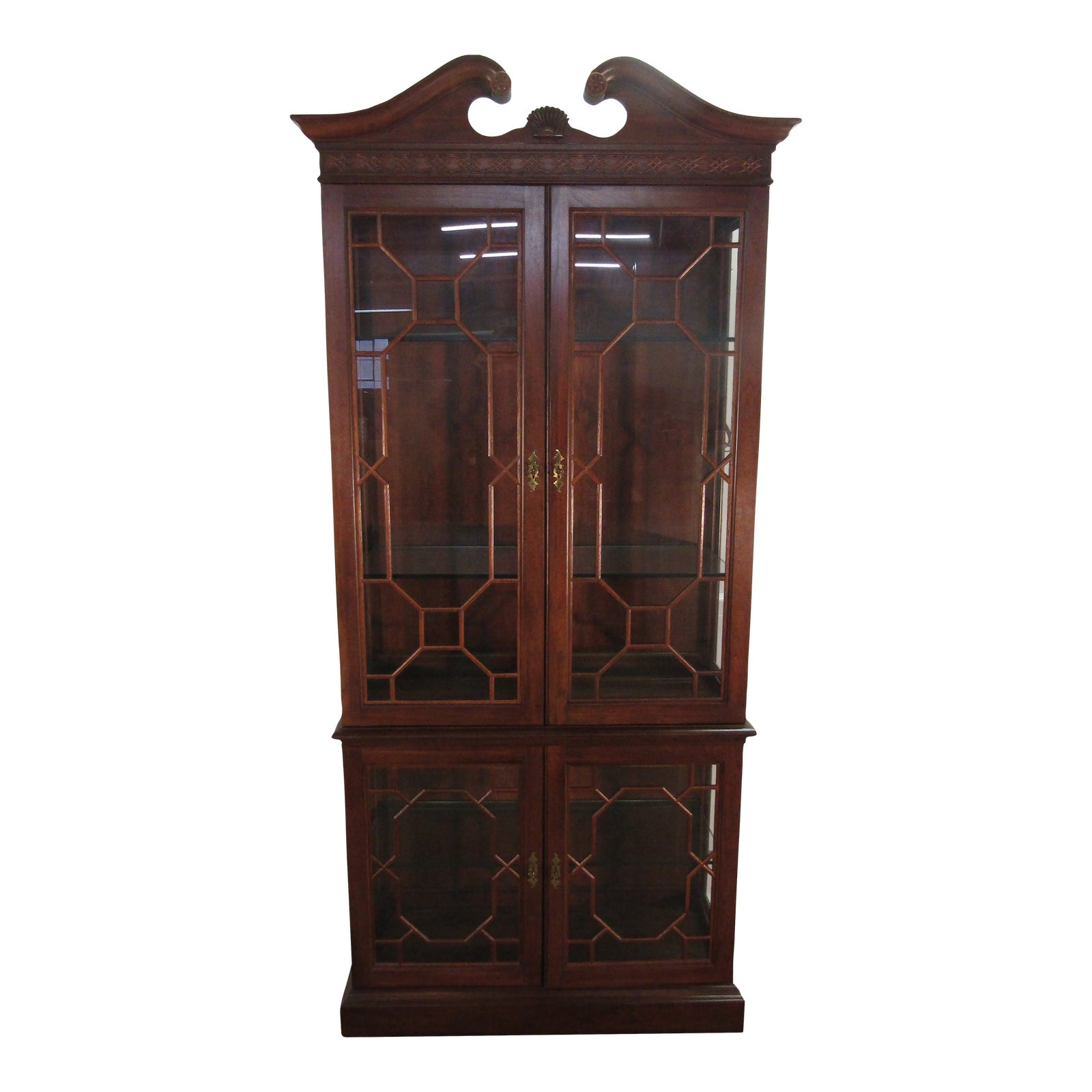 Pennsylvania House Solid Cherry Chippendale Style Curio China Cabinet ...