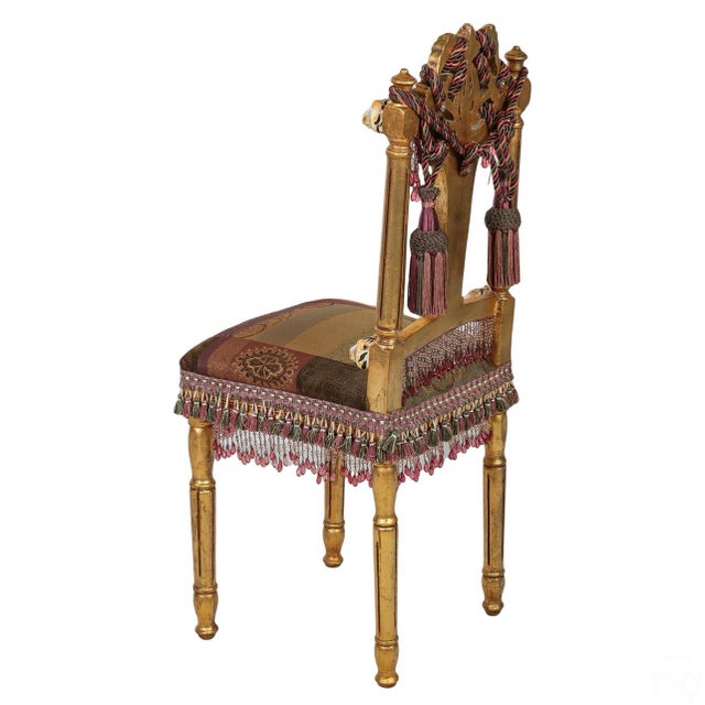 1980s MacKenzie-Childs Style Tigers Side Accent Chair | Chairish