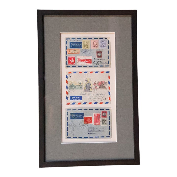 20th Century French Framed Air Mail (D) | Chairish