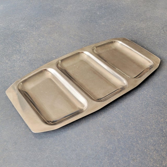 1960s Mod Divided Stainless Steel Tray | Chairish