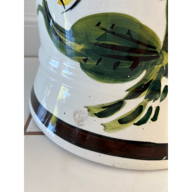 Large Vintage Hand Painted Flower Garden Stool | Chairish