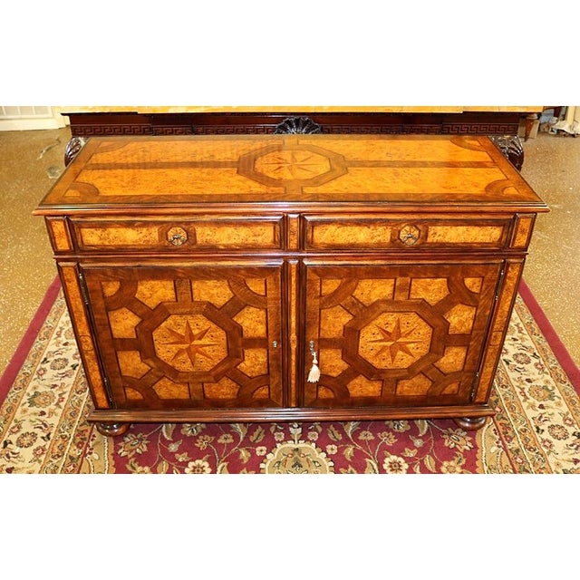 Theodore Alexander Burled Mixed Wood Buffet | Chairish