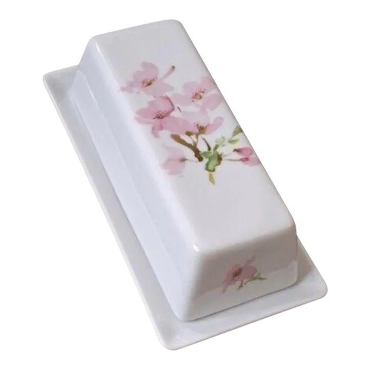 1970s Liette International Pink Dogwood Blossoms Ceramic Covered Butter ...