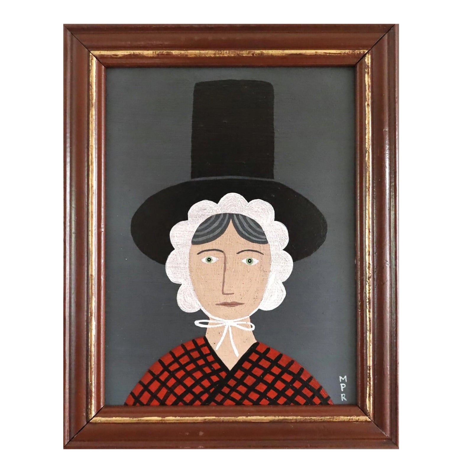 contemporary-welsh-lady-in-red-original-mini-na-ve-style-portrait-oil