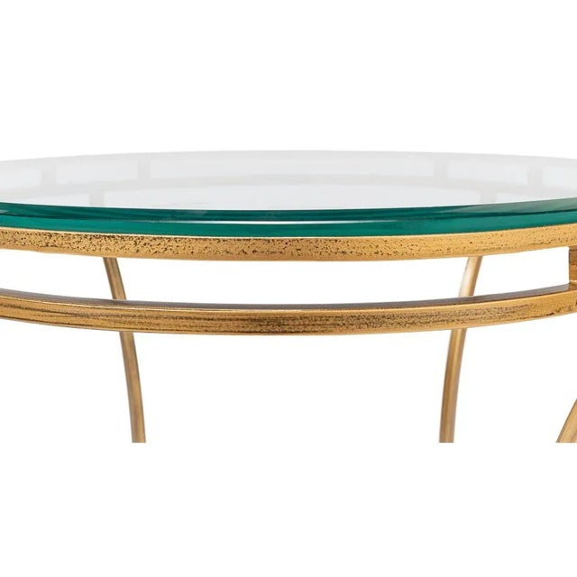 Round Gilded End Table | Chairish