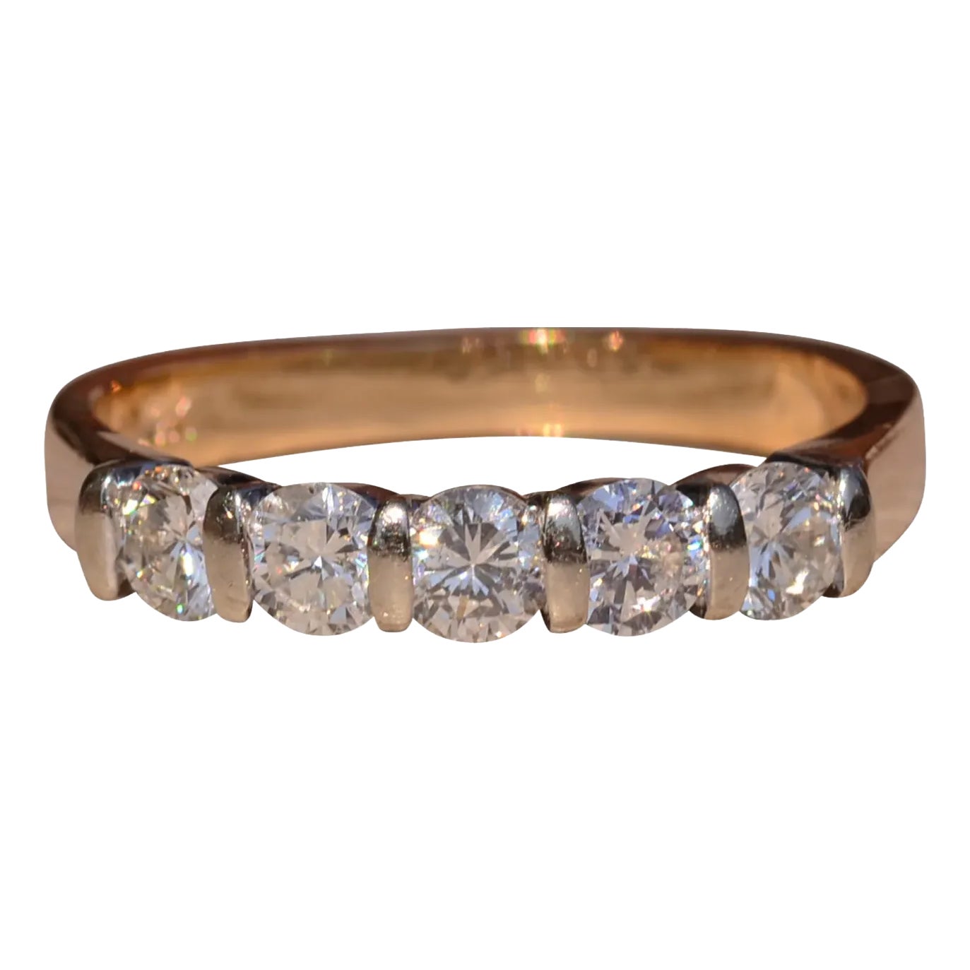The Fir Lane: Stackable Band Bar set with Natural Diamonds | Chairish