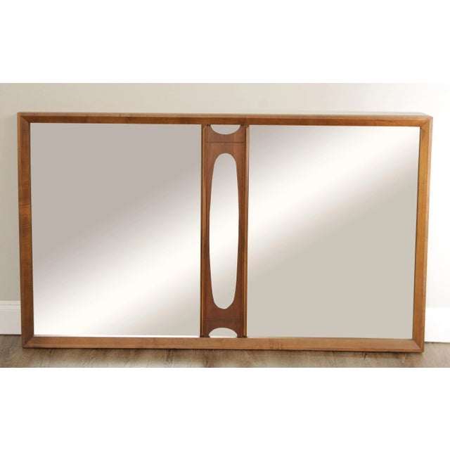 Mid 20th Century Tobago Mid-Century Modern Sculpted Walnut Frame Mirror ...