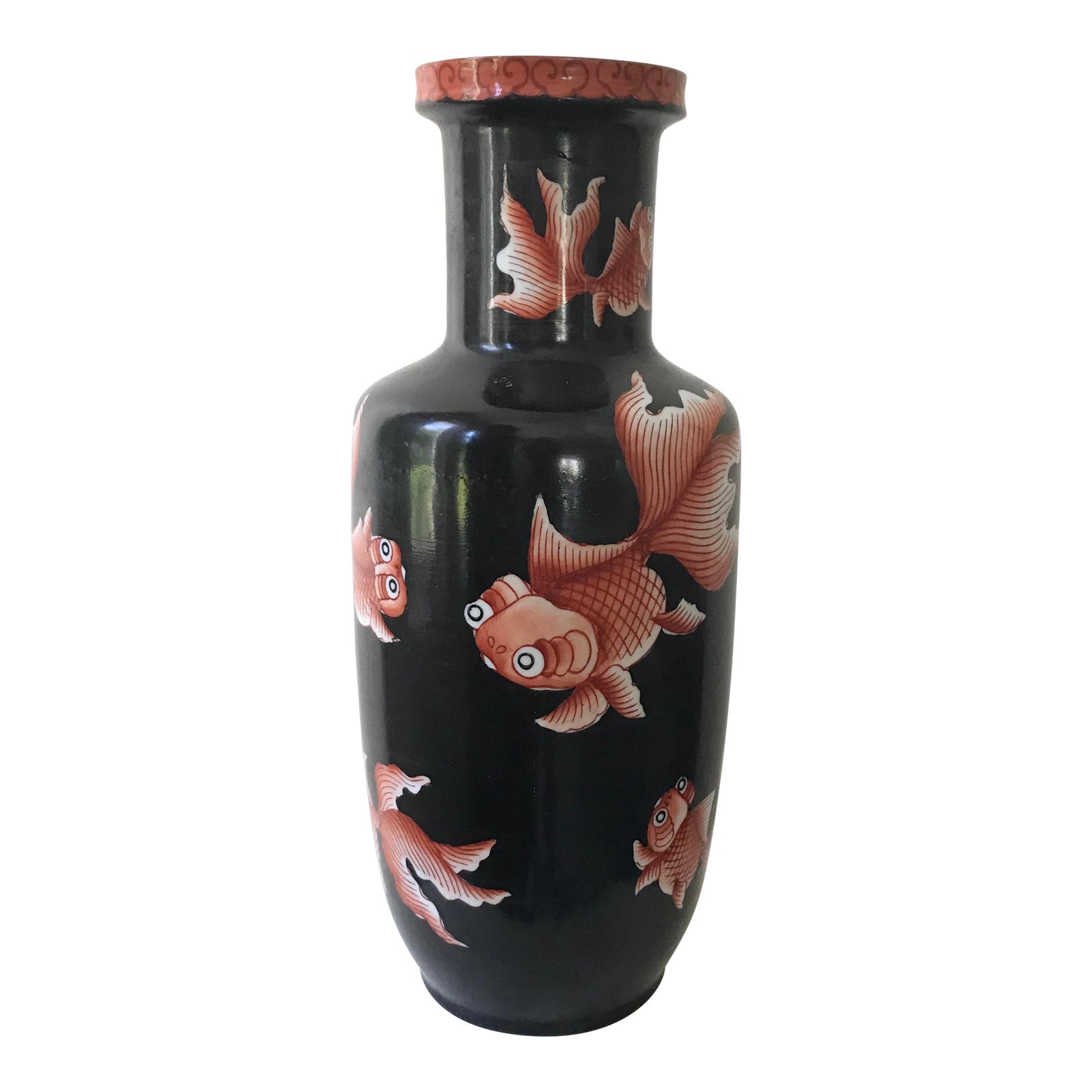 Asian Koi Fish Vase | Chairish