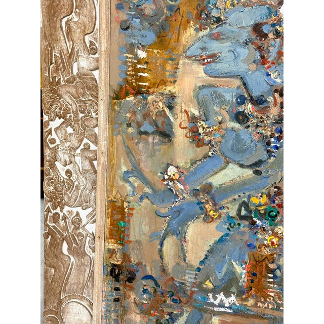 1970s Nyoman Gunarsa Large Oil Painting Art Balinese Dancers, Framed ...