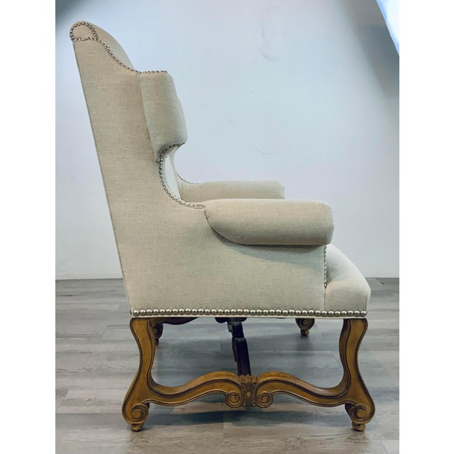 Caracole Transitional Beige Wing Chair | Chairish