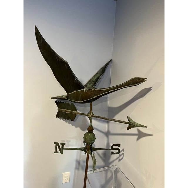Mid 20th Century Goose Weathervane in Molded Copper | Chairish