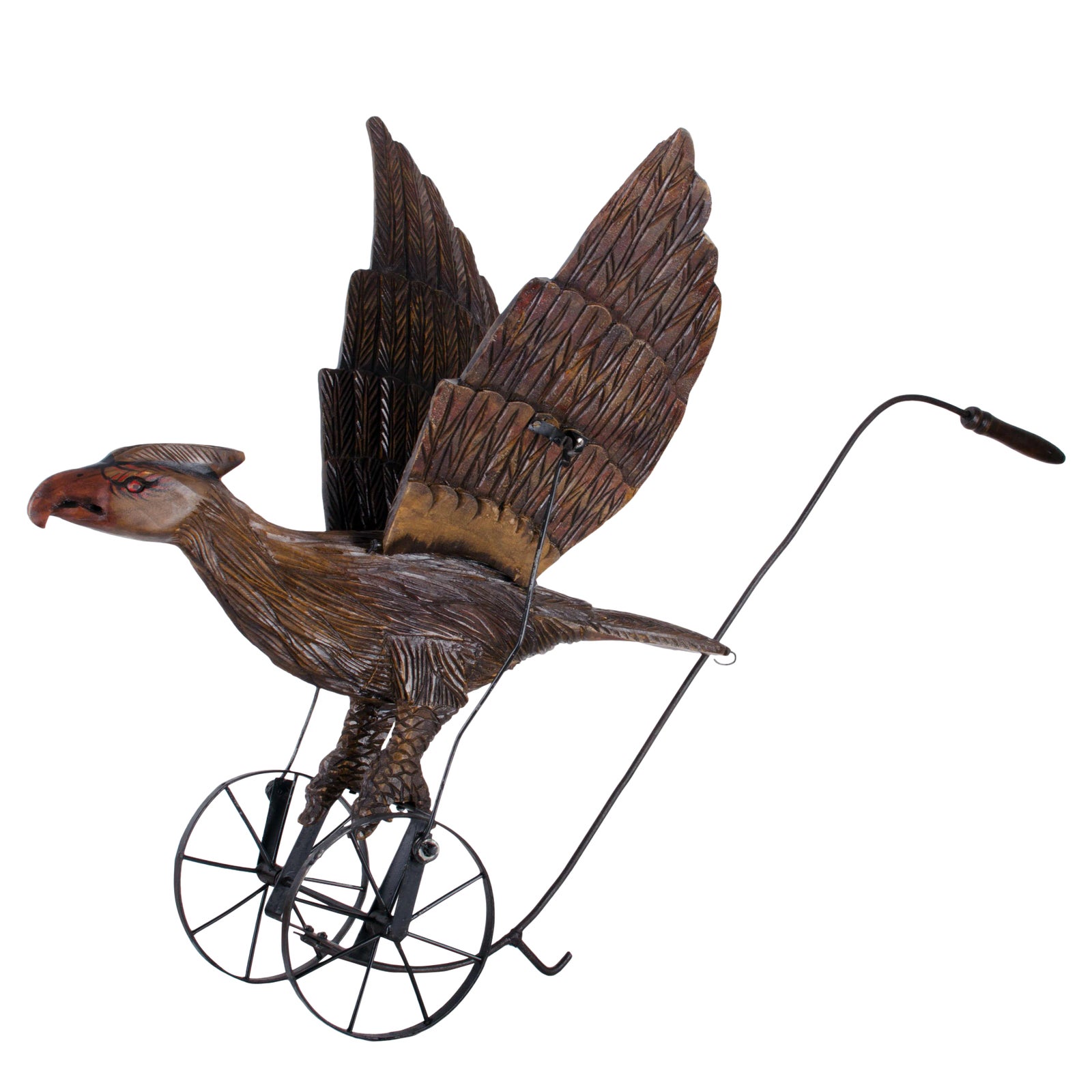 Antique Mechanical Eagle Push Toy | Chairish