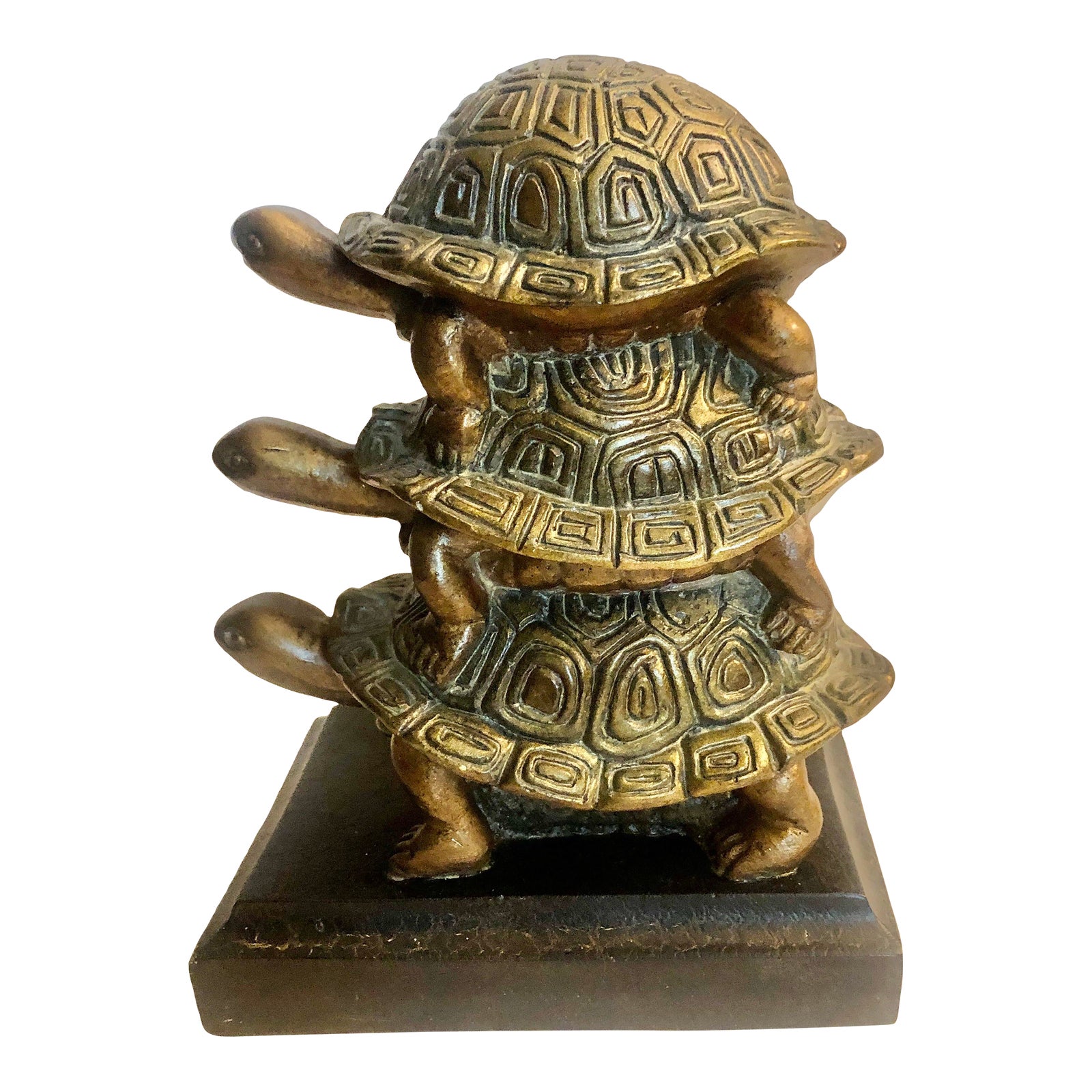 1970s Stack of Brass Turtles, Pyramid of Turtles | Chairish