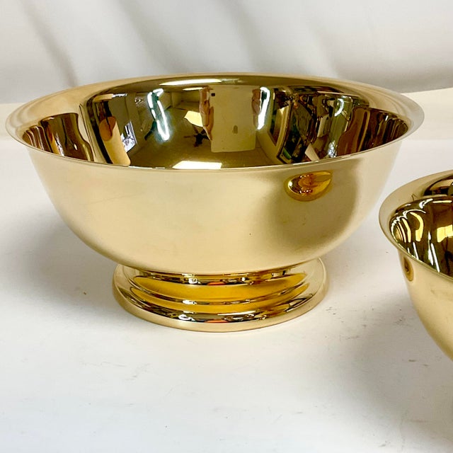 1970s Mid-Century Hollywood Regency Gold Plated Revere Serving Bowls ...